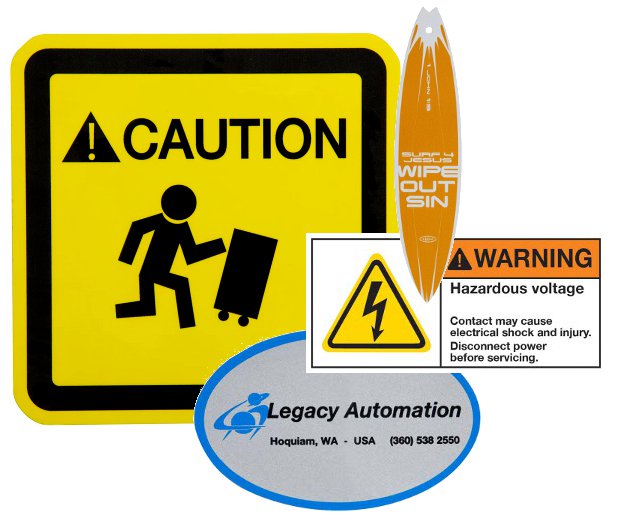 Where You Can Find Vinyl Labels and Stickers Being Used - name plates